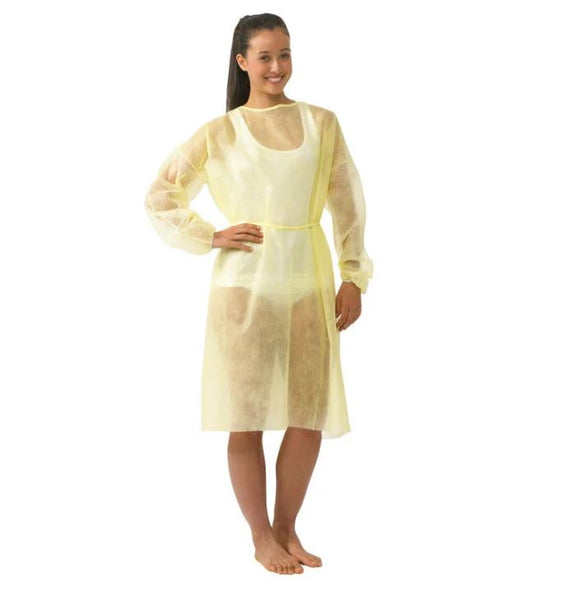 Basic Isolation Gown Yellow (100 Pcs) – GENTREX INTERNATIONAL MEDICAL SUPPLIES PTY LTD